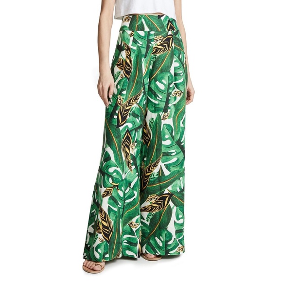 FARM Rio | Pants & Jumpsuits | Nwt Farm Rio Wide Leg Amazonia Linen ...